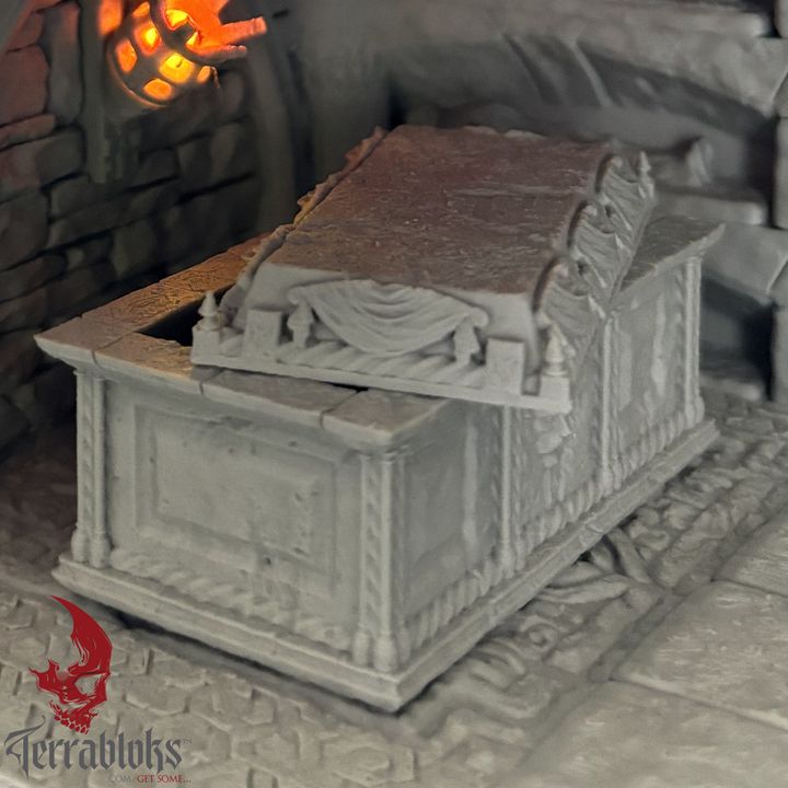 3D Printable Helwick - Stone Casket by TERRABLOKS