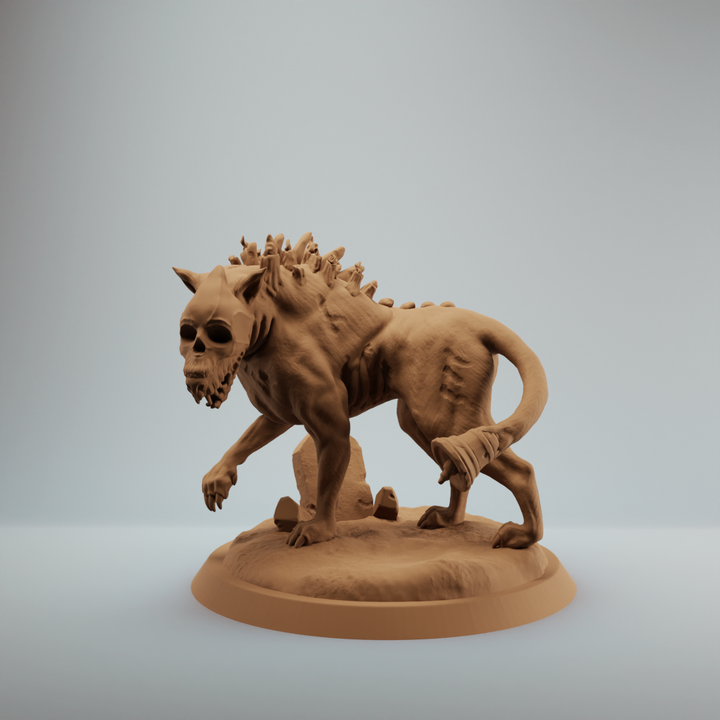 3D Printable Undead skeleton hound, hellhound - 2 models pre supported ...