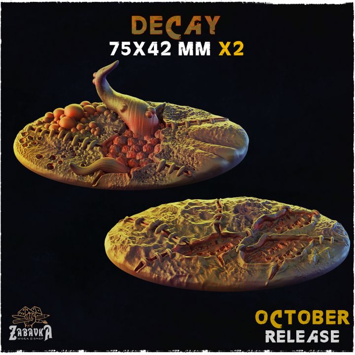 3D Printable Decay - Bases & Toppers (Big Set++) by Zabavka Workshop