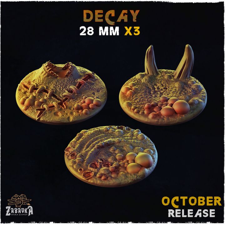 3D Printable Decay - Bases & Toppers (Big Set++) by Zabavka Workshop