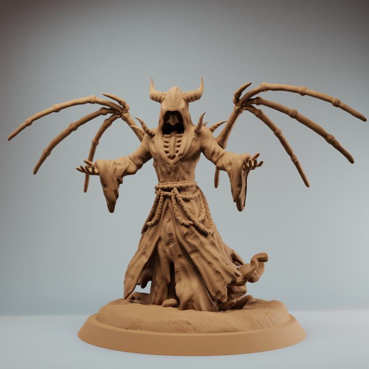 3D Printable Lich undead skeleton ghost with wings - 2 models pre ...