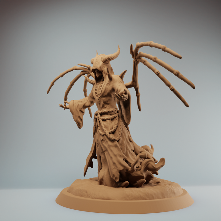3D Printable Lich undead skeleton ghost with wings - 2 models pre ...