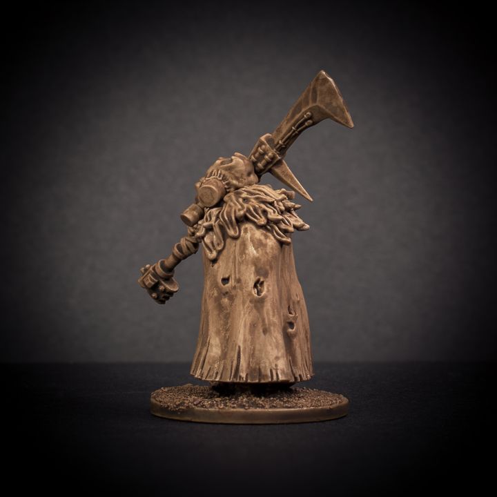 3D Printable Ash Wastes Nomad Guard with Glaive by Knucklebones Miniatures