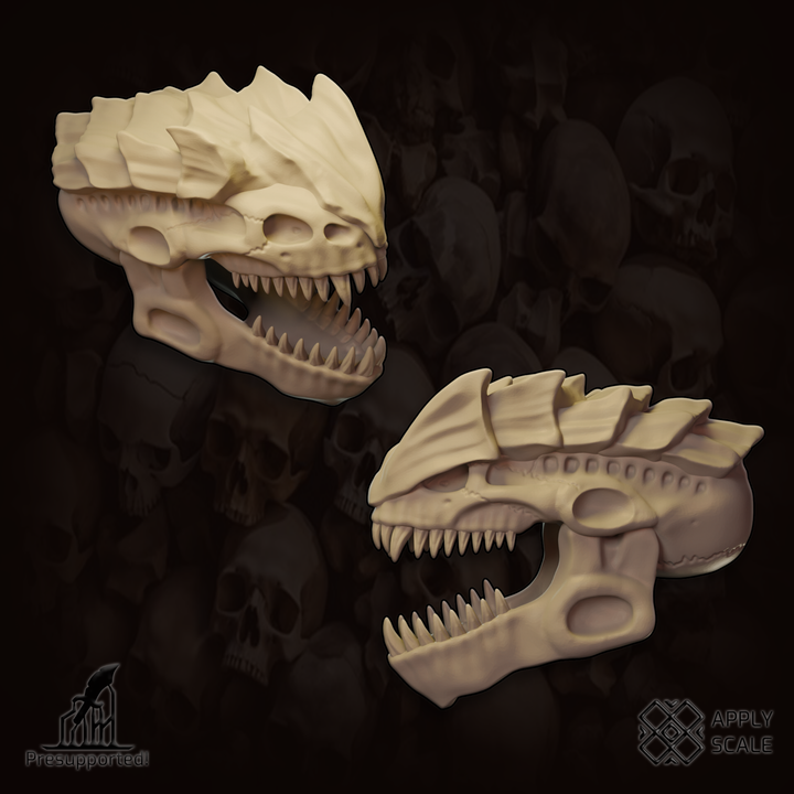 3D Printable Alien xeno dragons skulls basing bits by Apply Scale