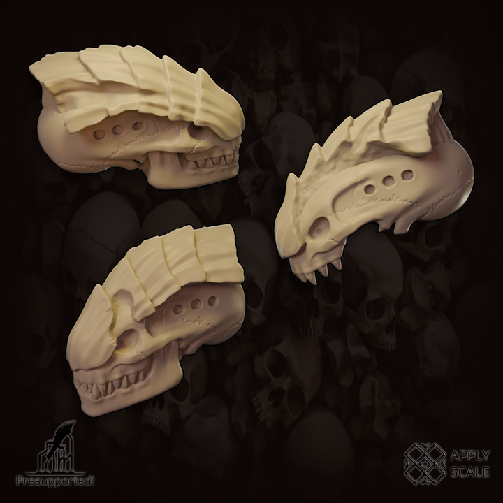 3D Printable Alien xeno dragons skulls basing bits by Apply Scale