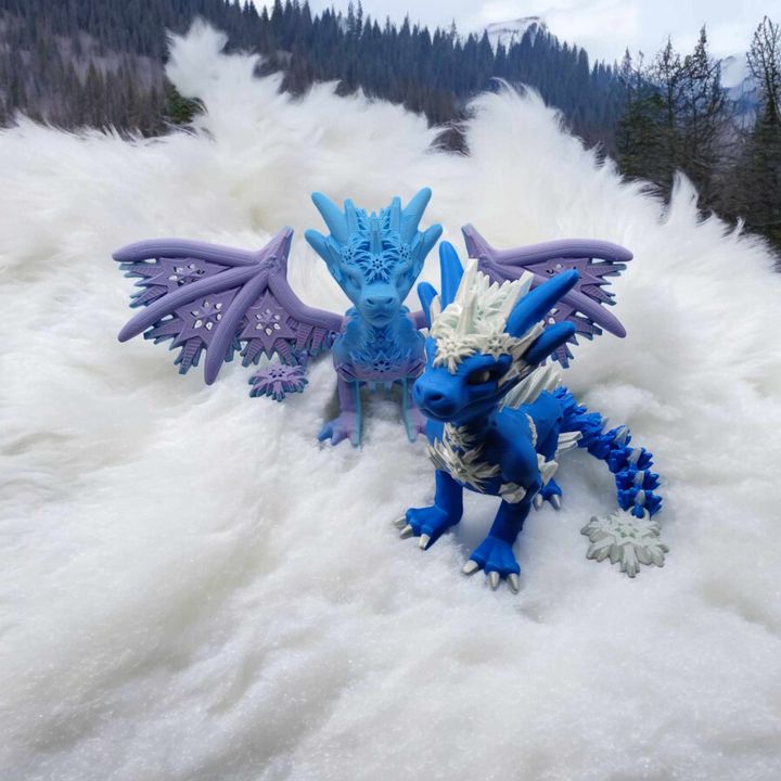 3D Printable Snow Dragon Articulating by The Dragon's Den