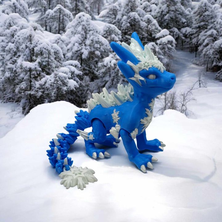 3D Printable Snow Dragon Articulating by The Dragon's Den