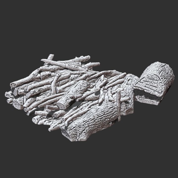 3D Printable Wood pile bundle by Sculpting George