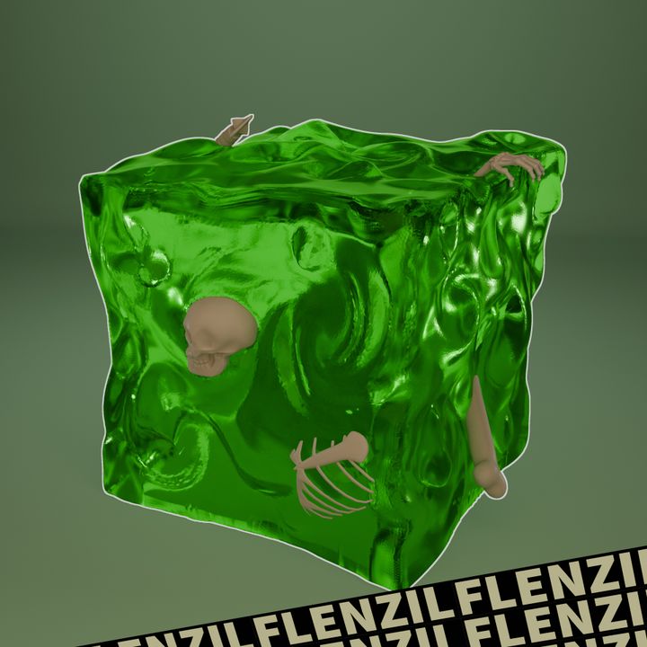 3D Printable Gelatinous Cube by Flenzil Miniatures
