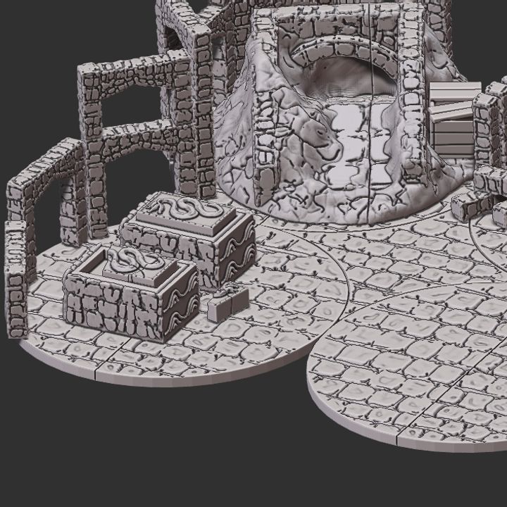 3D Printable Cursed Ruins Terrain by Sculpting George