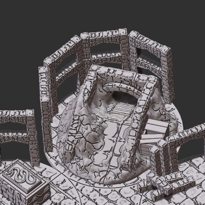 3D Printable Cursed Ruins Terrain by Sculpting George