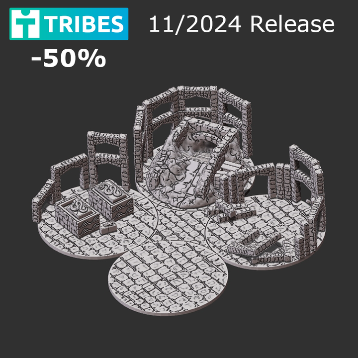 3D Printable Cursed Ruins Terrain by Sculpting George