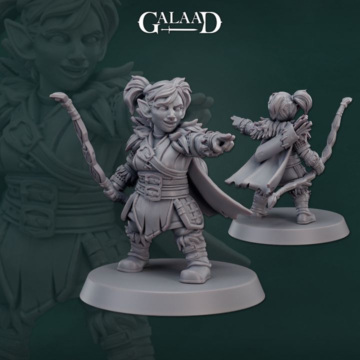 3D Printable Gnome Female Ranger by Galaad Miniatures