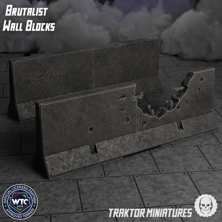 3D Printable Brutalist Wall Blocks by Traktor Miniatures