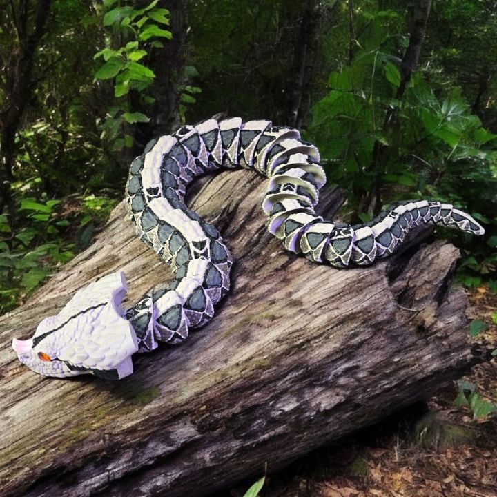 3D Printable Gaboon Viper - Articulated Snake by RAKI-BOX