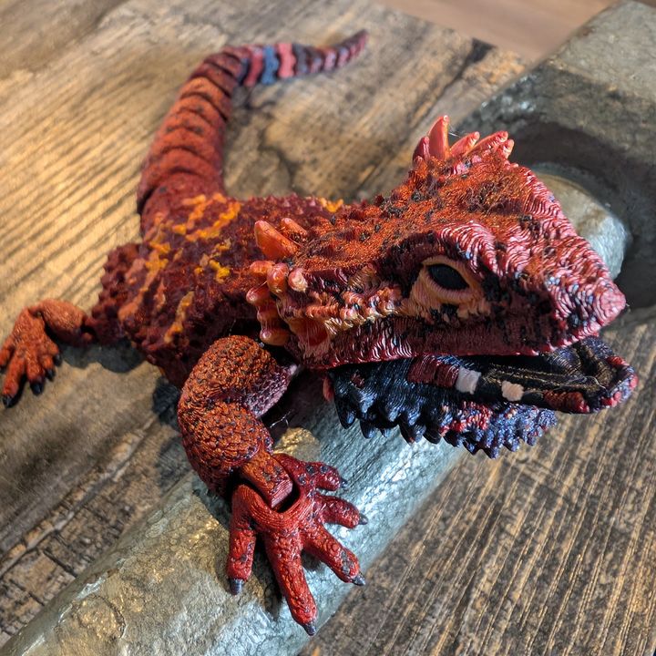 3D Print of Bearded Dragon - Articulated lizard by 2Townsend