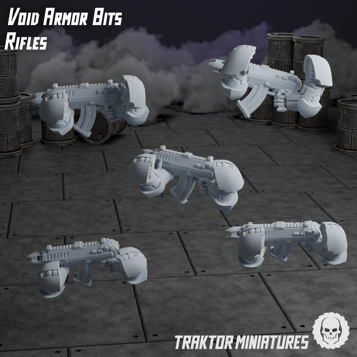 3D Printable Void Armor Rifles by Traktor Miniatures