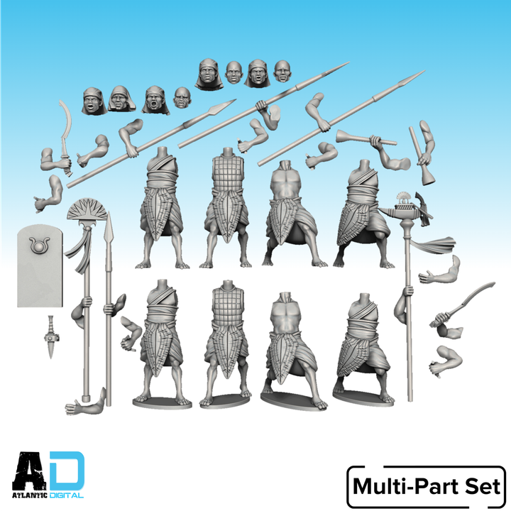 3D Printable Egyptian Spearmen (New Kingdom) by Wargames Atlantic