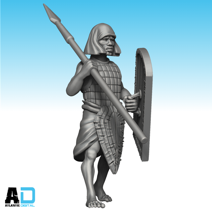 3D Printable Egyptian Spearmen (New Kingdom) by Wargames Atlantic