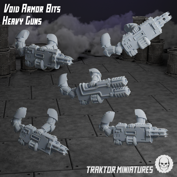 3D Printable Void Armor Heavy Guns by Traktor Miniatures