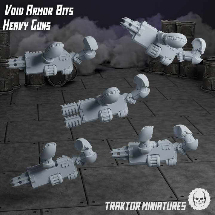 3D Printable Void Armor Heavy Guns by Traktor Miniatures