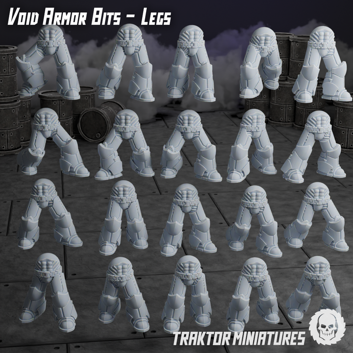 3D Printable Void Armor Legs by Traktor Miniatures