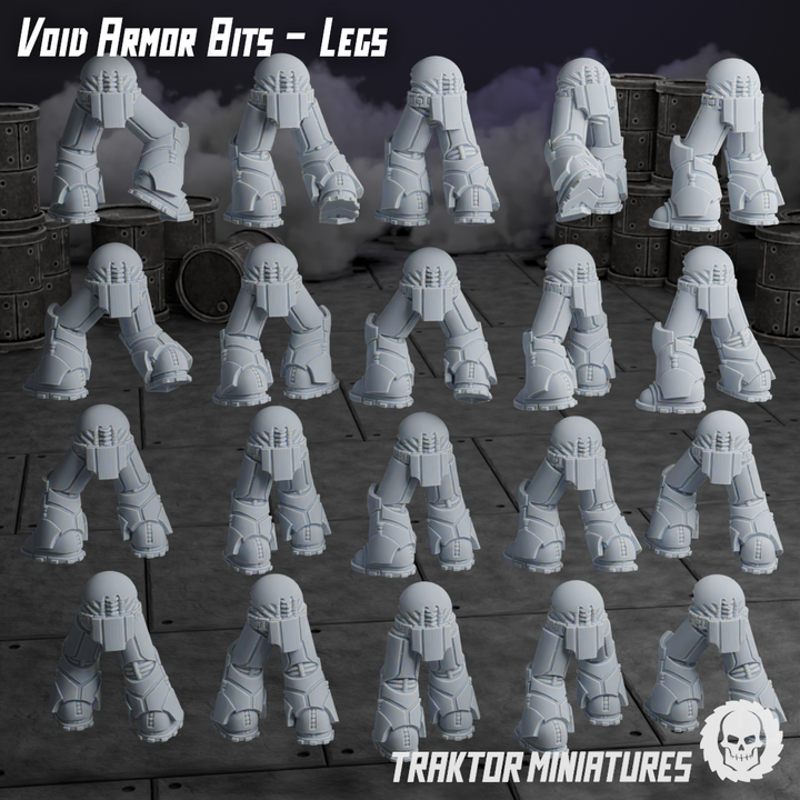 3D Printable Void Armor Legs by Traktor Miniatures