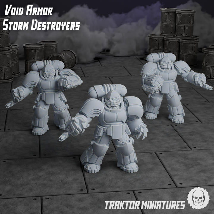 3D Printable Void Armor Storm Destroyers by Traktor Miniatures