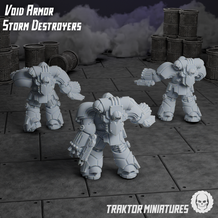 3D Printable Void Armor Storm Destroyers by Traktor Miniatures