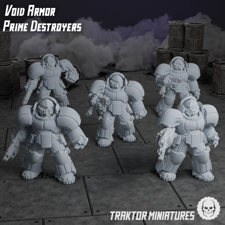 3D Printable Void Armor Prime Destroyers by Traktor Miniatures
