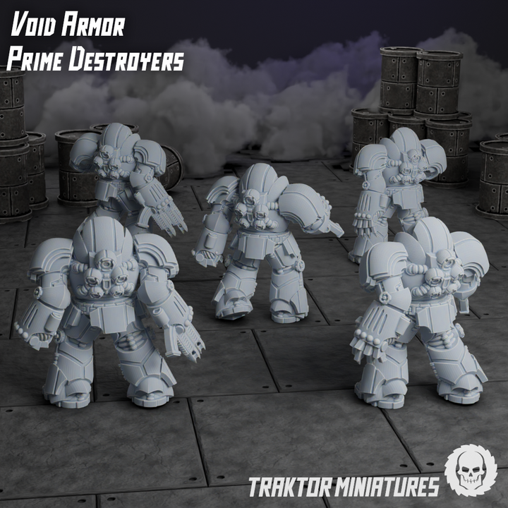 3D Printable Void Armor Prime Destroyers by Traktor Miniatures