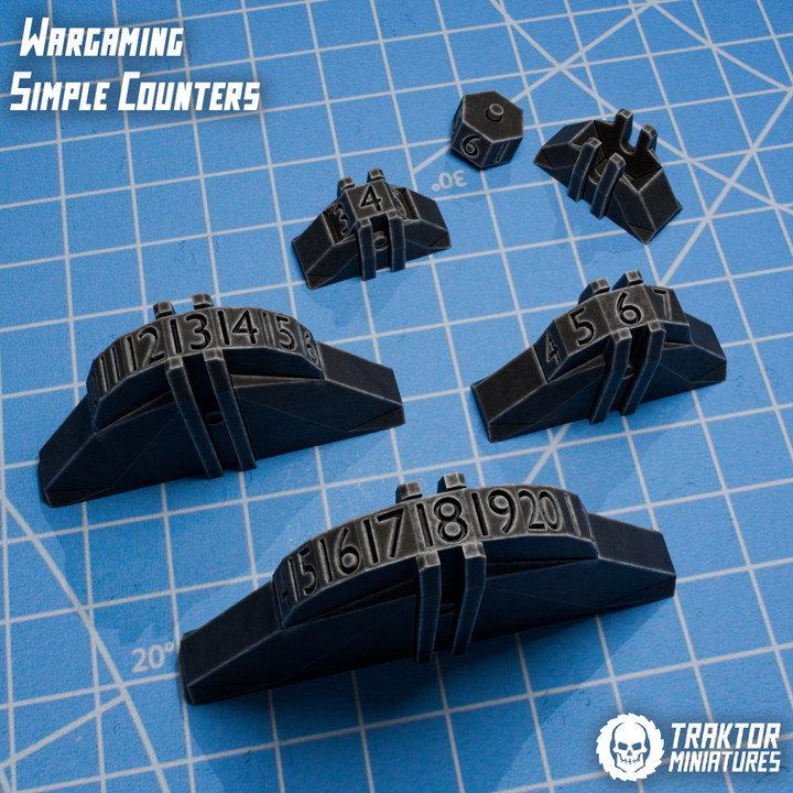3D Printable Wargaming Simple Counters by Traktor Miniatures
