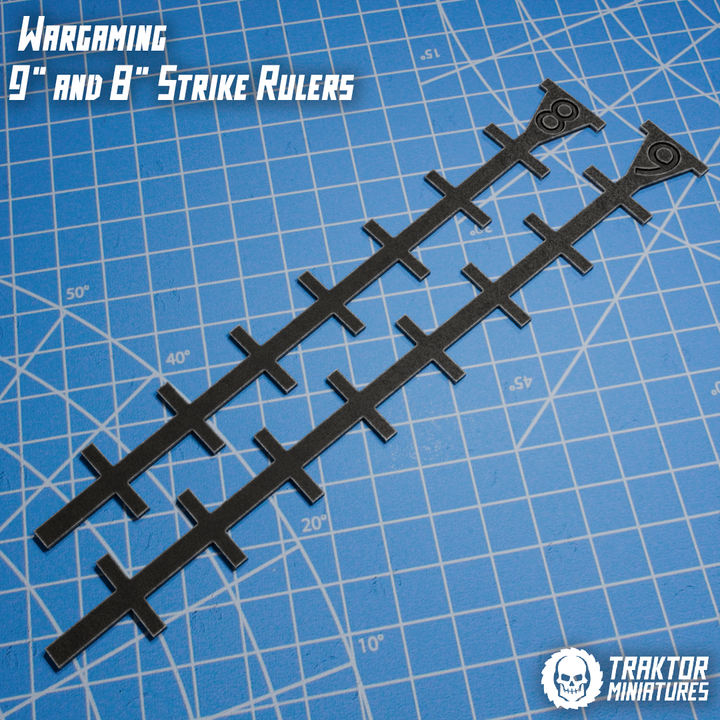 3D Printable Wargaming Strike Ruler by Traktor Miniatures