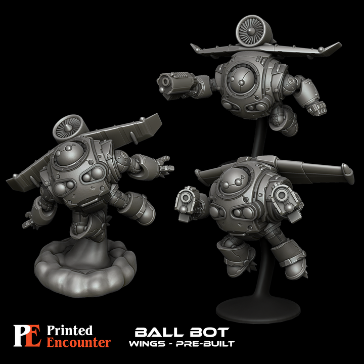 3D Printable Ball Bot - Wings by Printed Encounter