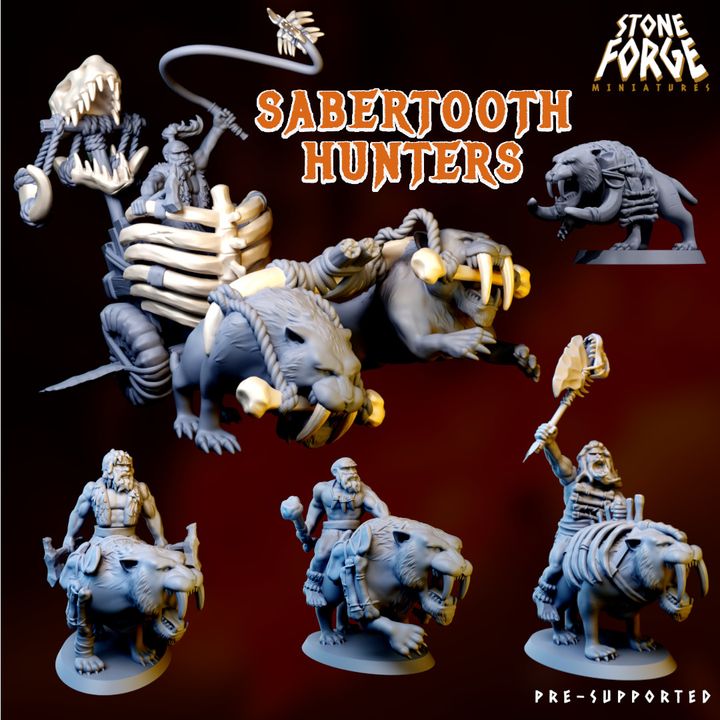 3D Printable Sabertooth Hunters by Stone Forge