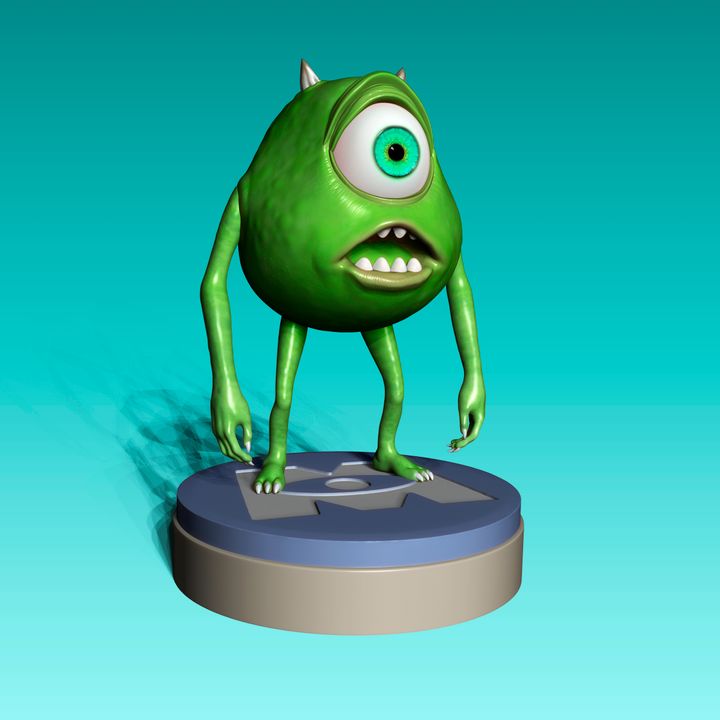 3D Printable Mike Wazowski from Monsters, Inc by Denis