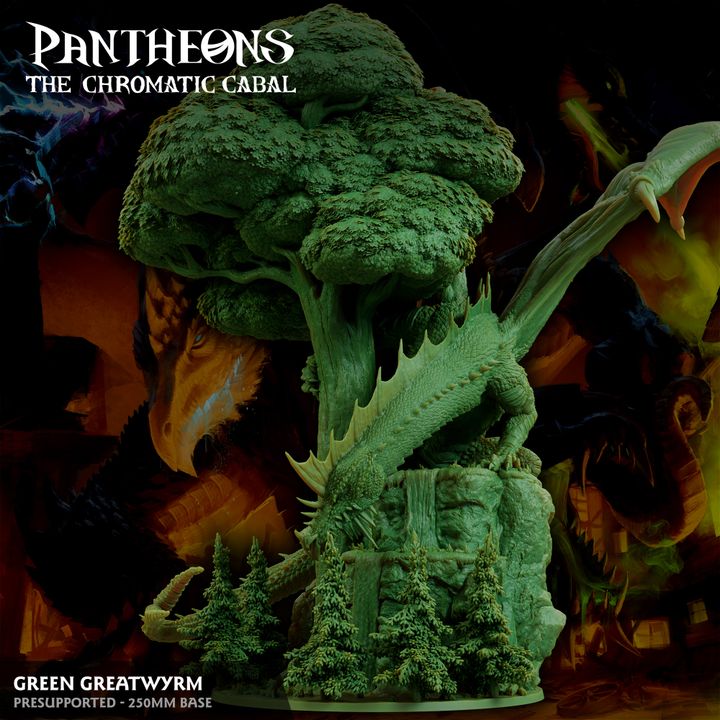3D Printable Green Dragon Greatwyrm - Pantheons by Sordane Publishing