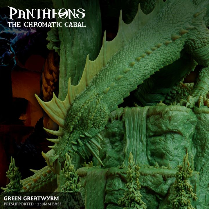 3D Printable Green Dragon Greatwyrm - Pantheons by Sordane Publishing