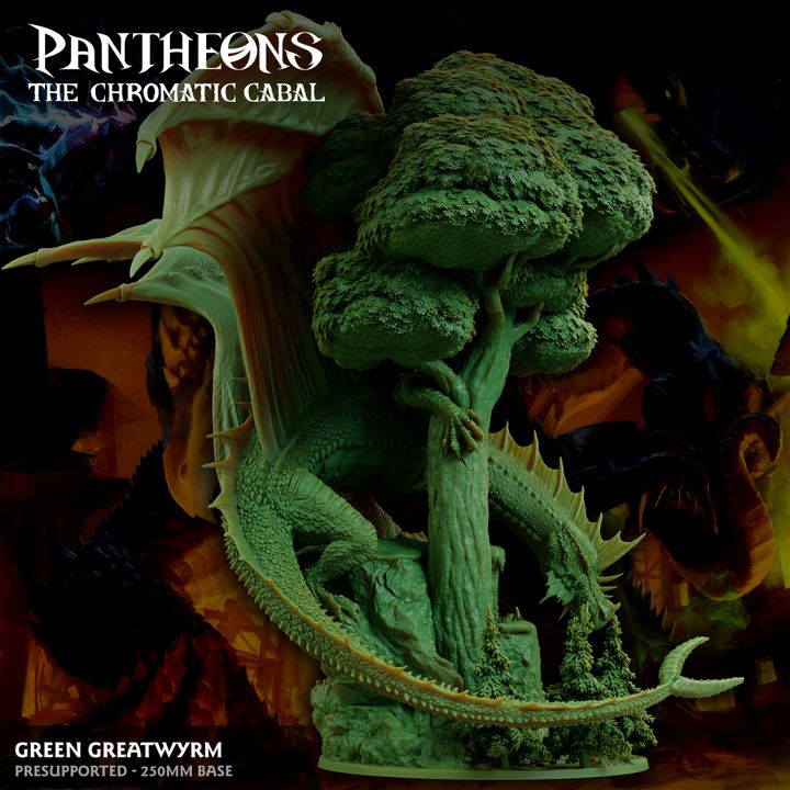 3D Printable Green Dragon Greatwyrm - Pantheons by Sordane Publishing