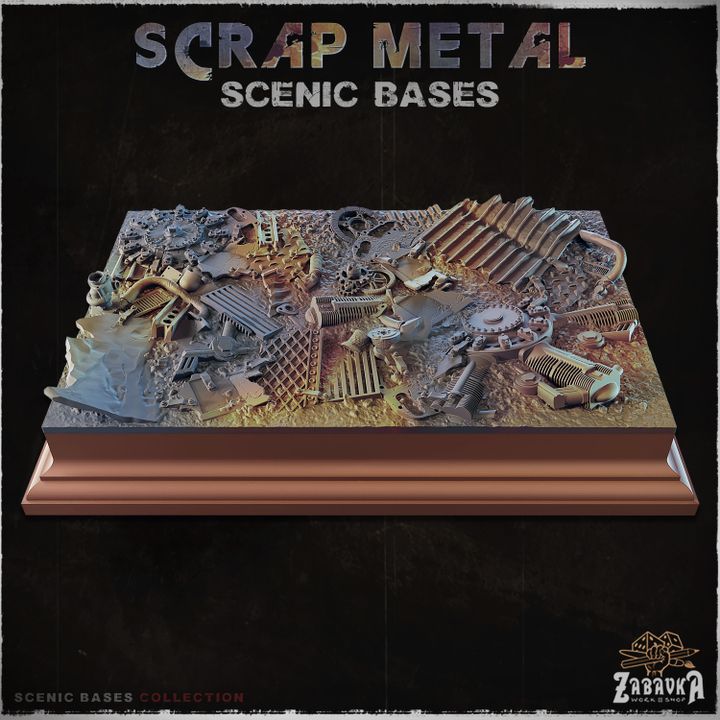 3D Printable Scrap Metal - Scenic Bases (Full set) by Zabavka Workshop