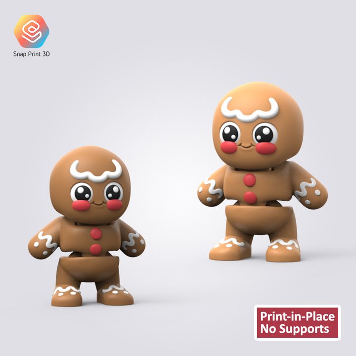 3D Printable Flexi Gingerbread V01 by SNAP PRINT 3D