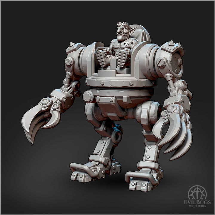 3D Printable KillaHunter - Orc Battle Mech by EvilBugs