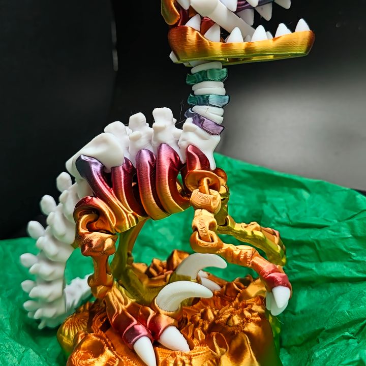 3D Print of Flexi Factory Skeleton Raptor by jlateelf