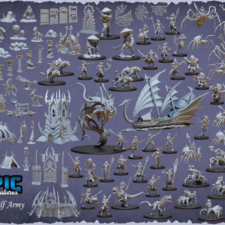 3D Printable Dark Elf Army Pack / Evil Elven Attack Set / Underground ...