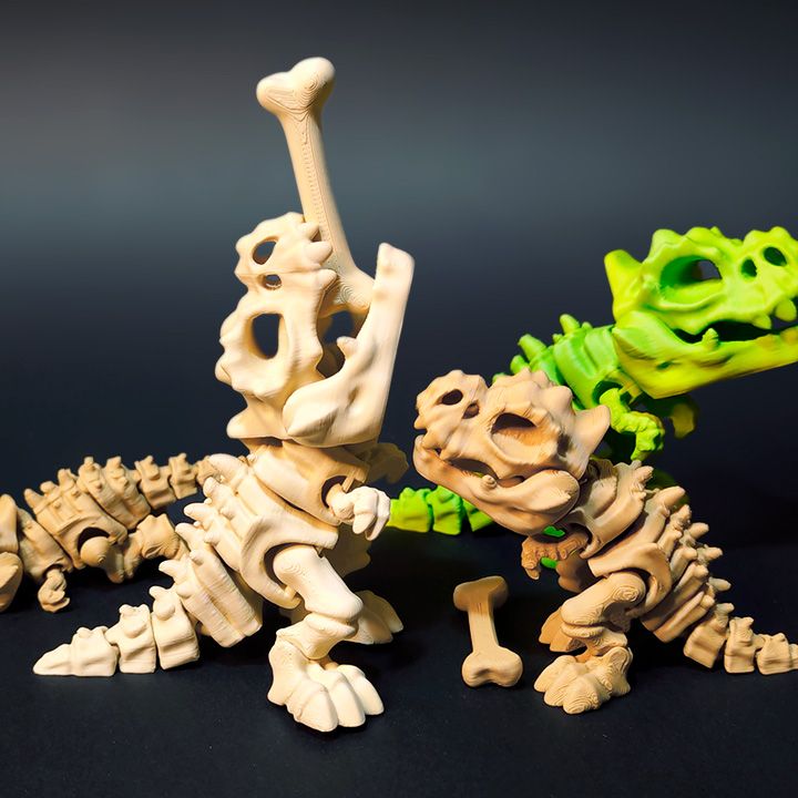 3D Printable LITTLE SKELETON EXTREME T-REX - FLEXI - ARTICULATED - CUTE ...