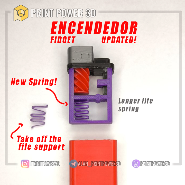 3D Printable Fidget lighter helix / spiral toy by Alan Germanier