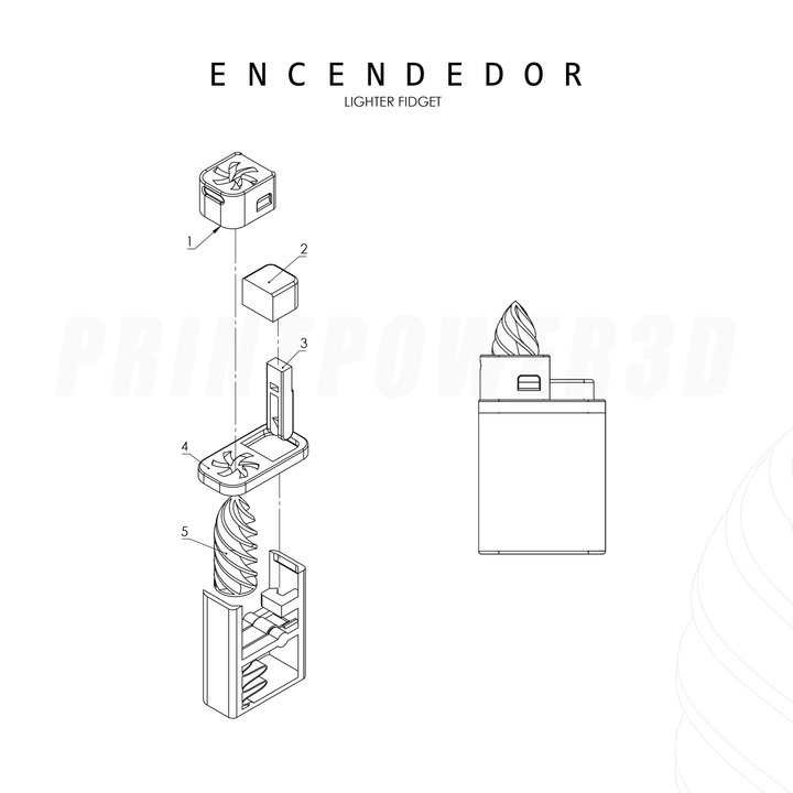 3D Printable Fidget lighter helix / spiral toy by Alan Germanier