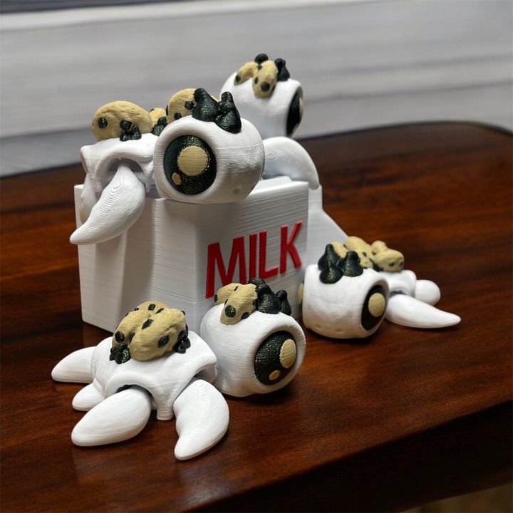 3D Printable Chocolate Chip Cookie Turtle and Milk Box by Rebel Alicorn ...