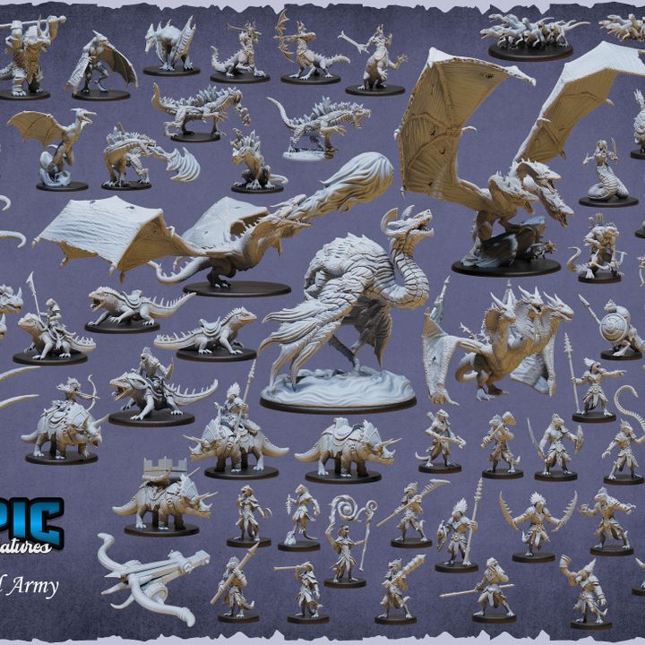 3D Printable Lizardfolk Army Pack / Serpent & Reptile Encounter ...