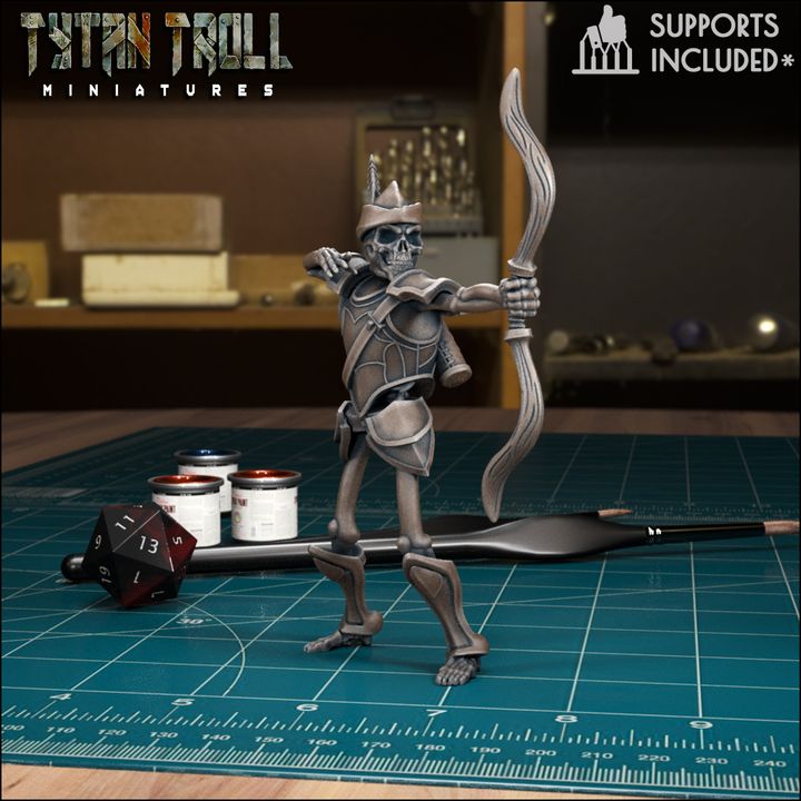 3D Printable Skeleton Archer 03 [Pre-Supported] by TytanTroll Miniatures
